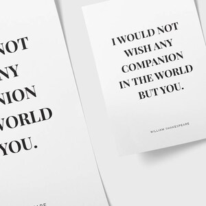 I Would Not Wish Any Companion - PRINTABLE FILE. Romantic Shakespeare ...