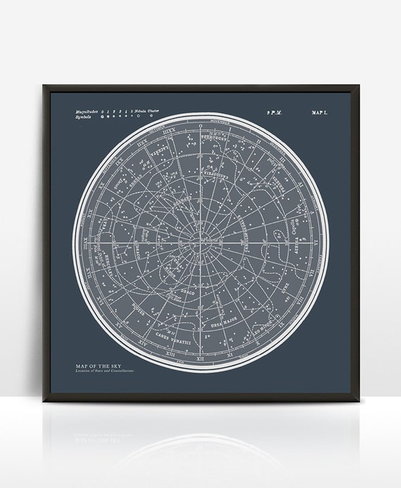 Art & Collectibles Digital Prints Map of the Sky Vintage Modern ...