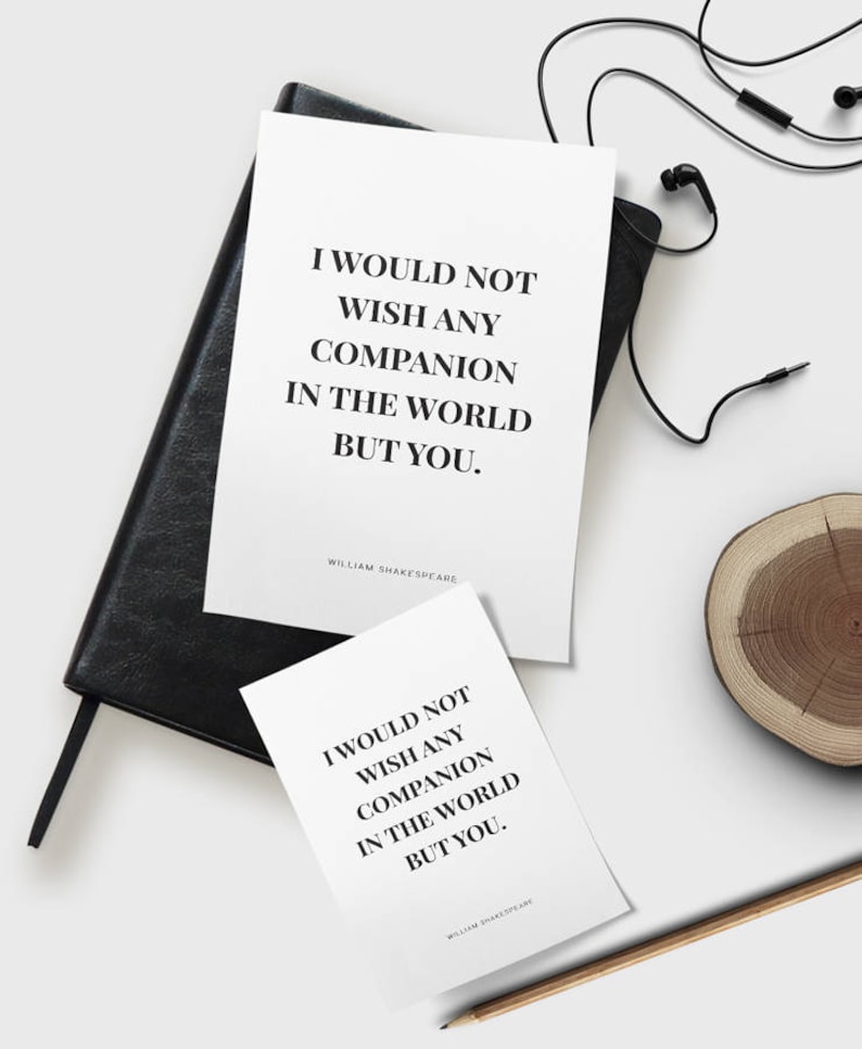 I Would Not Wish Any Companion PRINTABLE FILE. Romantic | Etsy