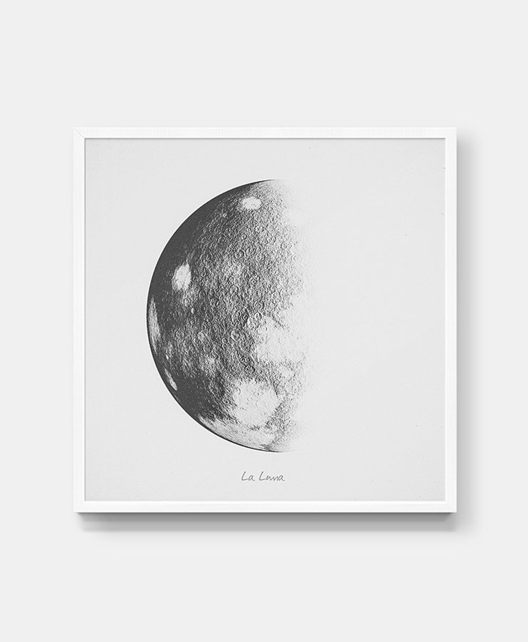 Moon Poster. La Luna Art. Square Moon Print. Vintage Luna. Solar System ...