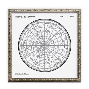 Star Map Constellations Poster. Map of the Sky. Modern Vintage ...