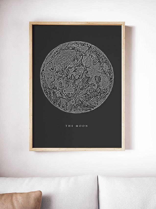 Full Moon Poster PRINTABLE FILE. La Luna Moon Poster. Lunar - Etsy