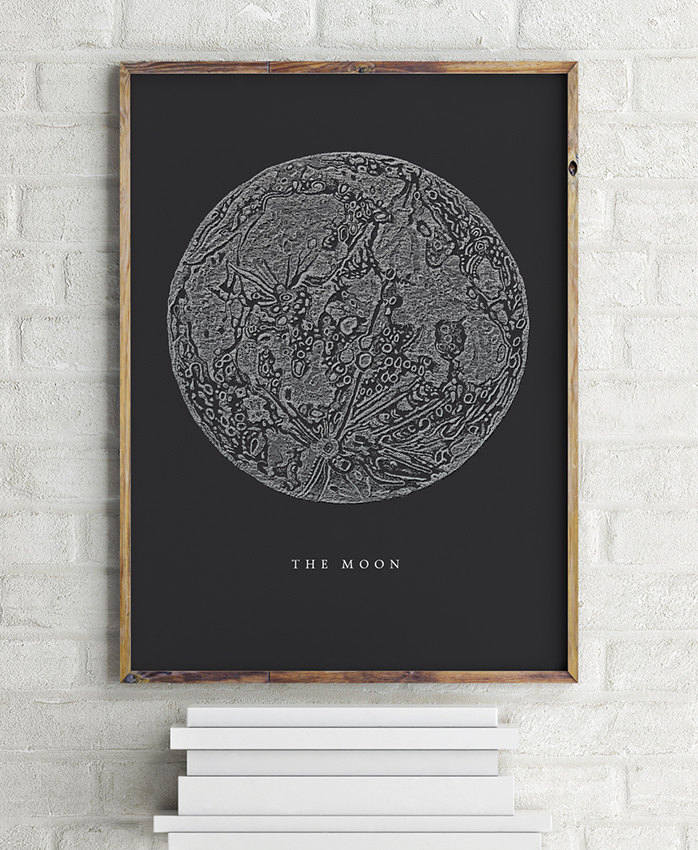 Full Moon Poster PRINTABLE FILE. La Luna Moon Poster. Lunar - Etsy