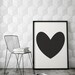 Heart Poster PRINTABLE FILE. Black Heart Print. Modern Love - Etsy