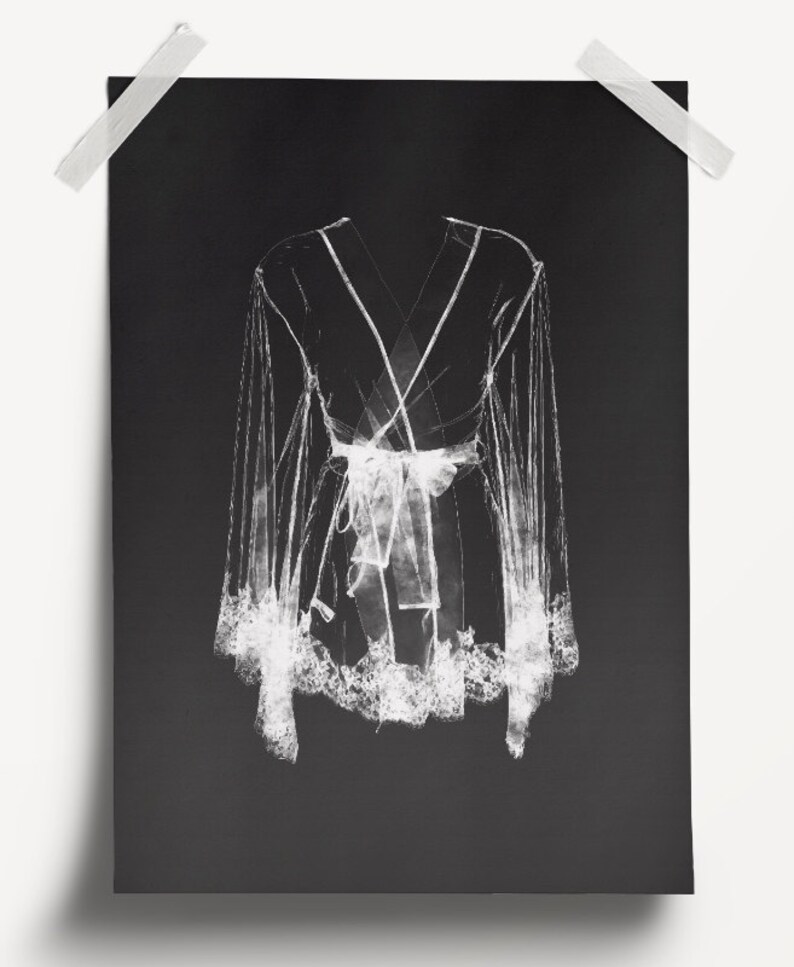 Sheer Kimono Art Print. Sheer Lingerie Poster. Bathroom Décor. - Etsy