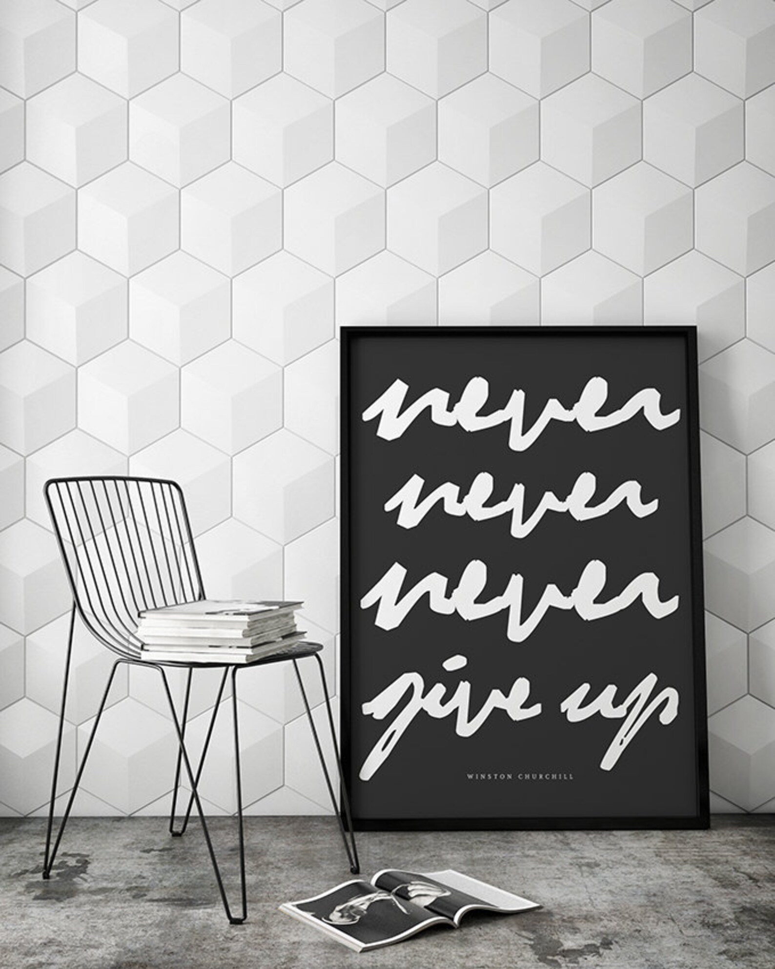 Never Never Never Give up Poster PRINTABLE FILE. Winston Churchill ...