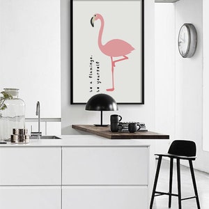 Pink Flamingo Print - PRINTABLE FILE. Pink Bird Poster. Flamingo Quote ...