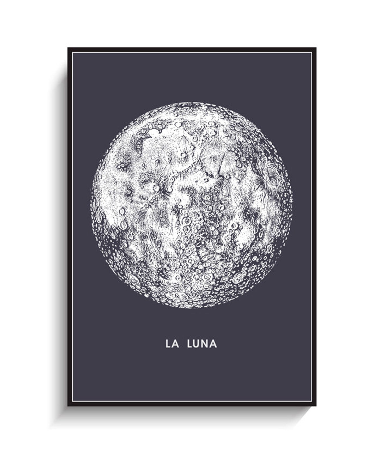 Full Moon Poster - PRINTABLE FILE. La Luna Moon Poster. Lunar Moon ...