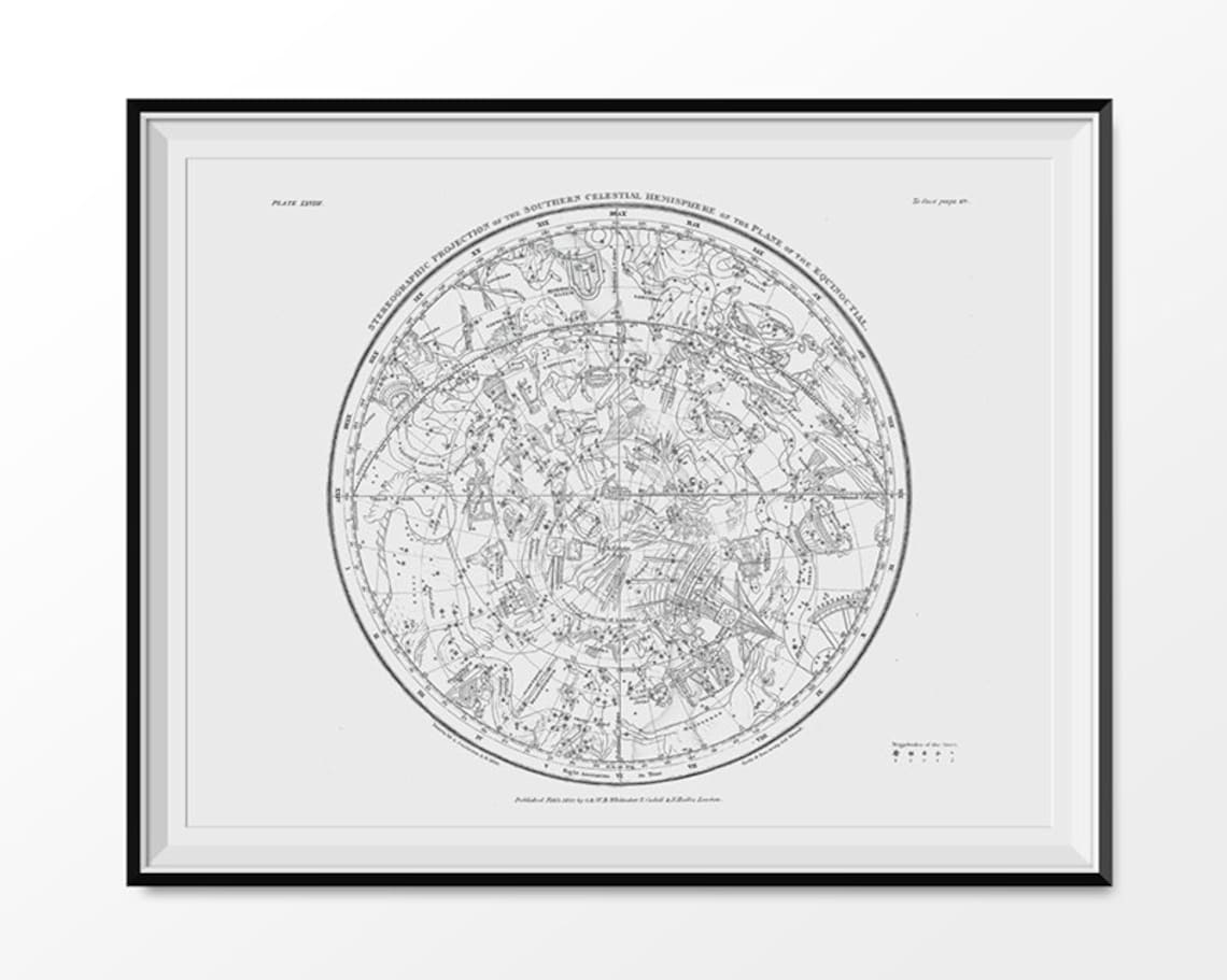 Constellation Art Poster. Astronomy Print Celestial Atlas | Etsy