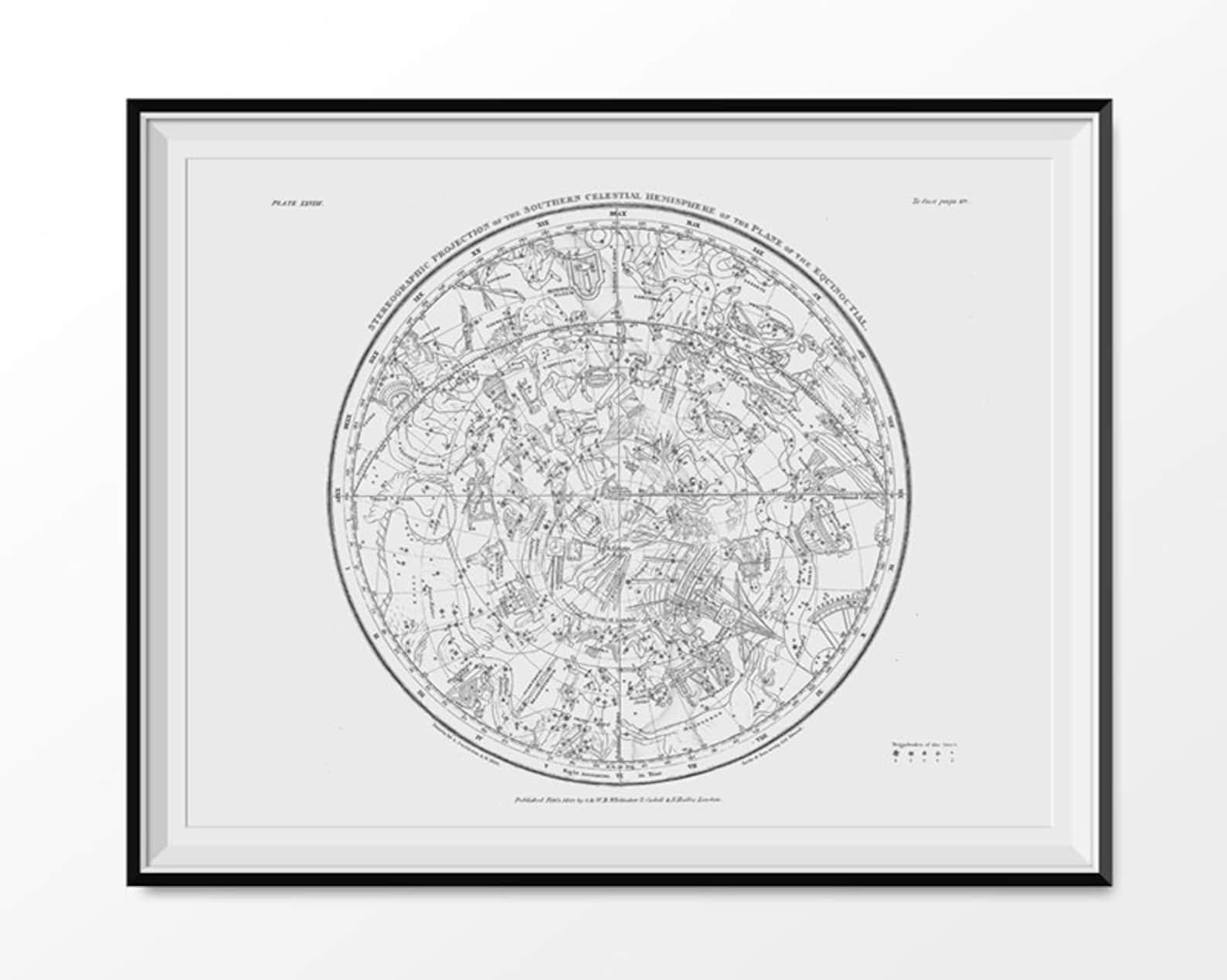 Constellation Art Poster. Astronomy Print Celestial Atlas | Etsy