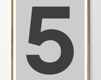 Number Two 2 SHIPPED Print Black and White Wall Art Modern - Etsy