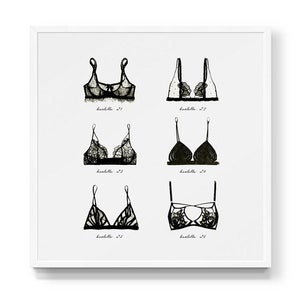 Bra Poster. Lingerie Wall Art Print. Black Lace Bralette Poster ...