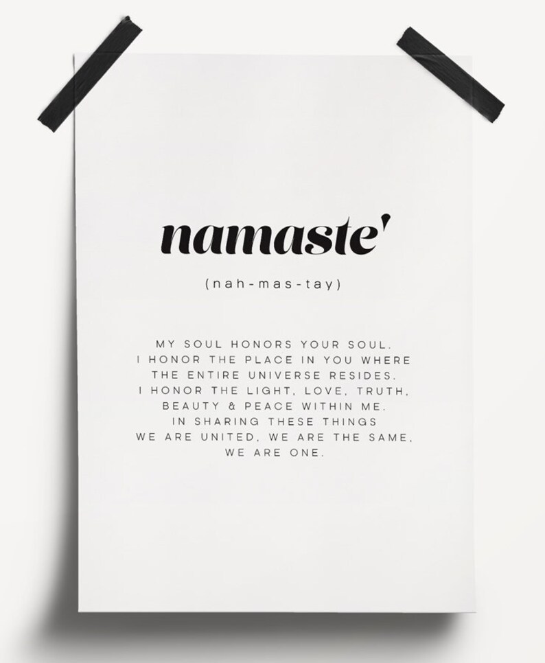 Namaste Print - PRINTABLE FILE. Inspirational Quote Print. Yoga ...