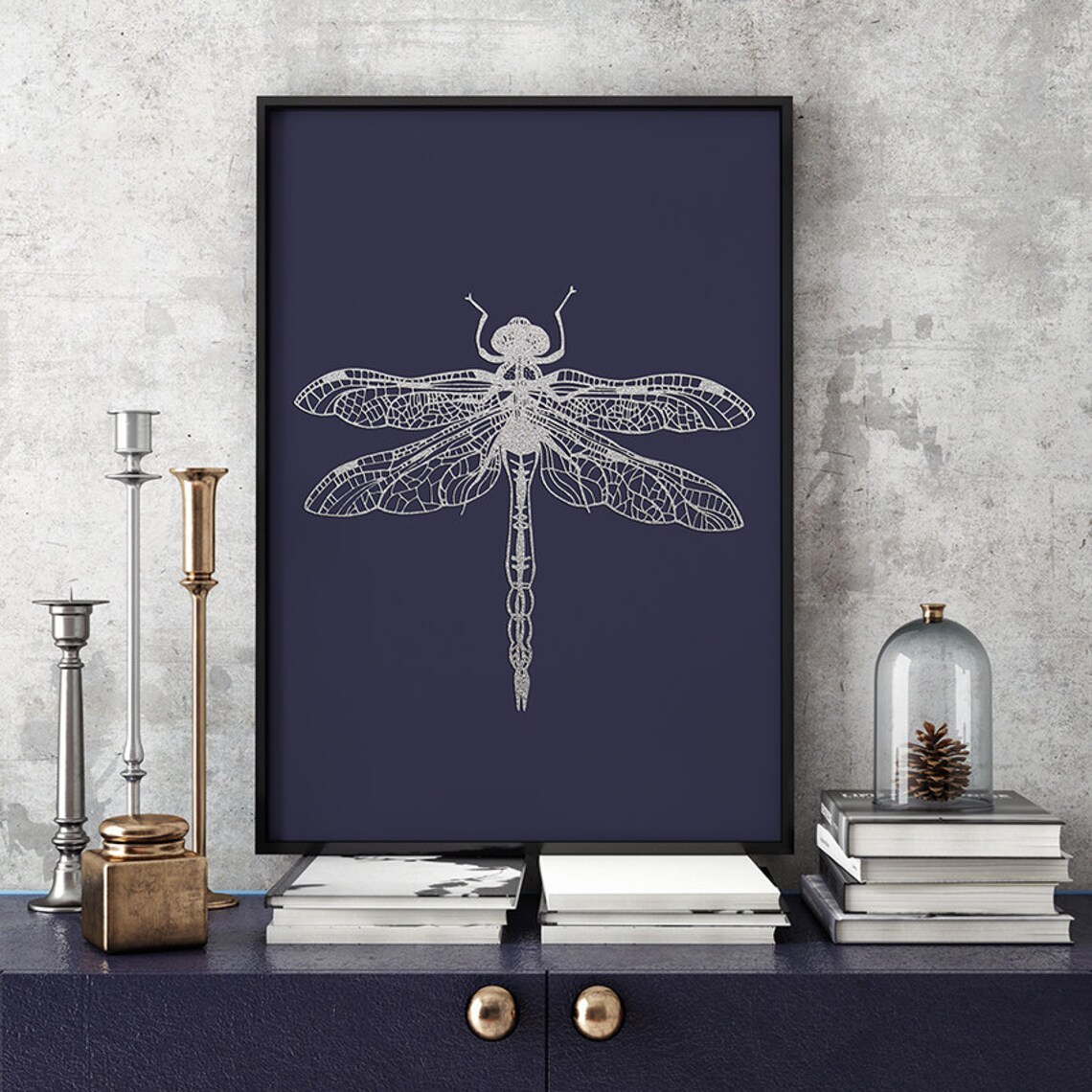 Dragonfly Print - PRINTABLE FILE. Insect Art Poster. Winged Insect Art ...