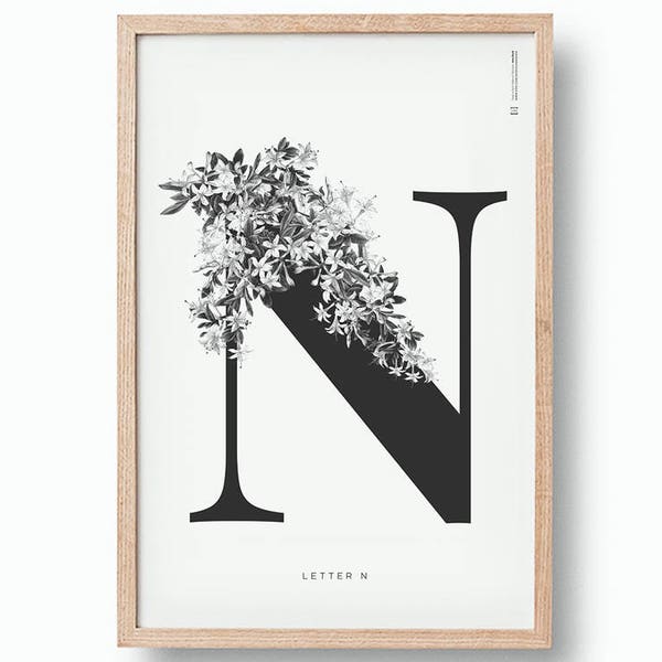 Letter N Poster - Etsy