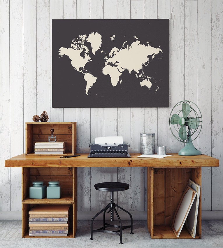 World Map Print - PRINTABLE FILE. Large World Map Poster. Travel ...