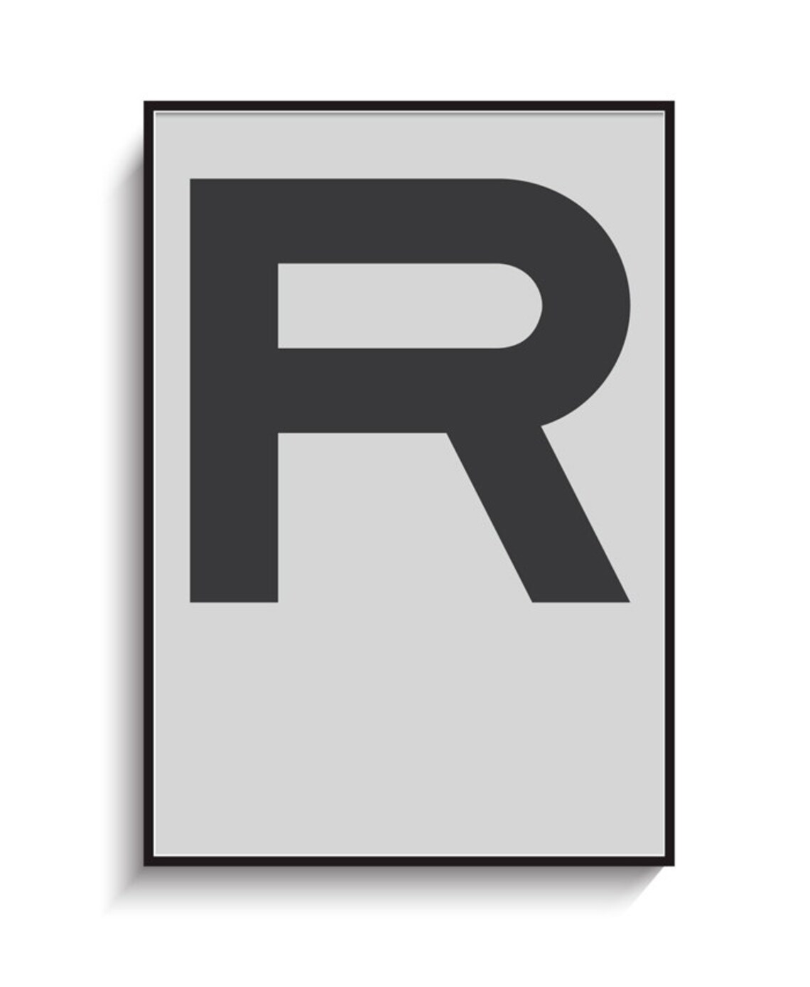 R Letter Modern Typography Art Print Instant Download. | Etsy