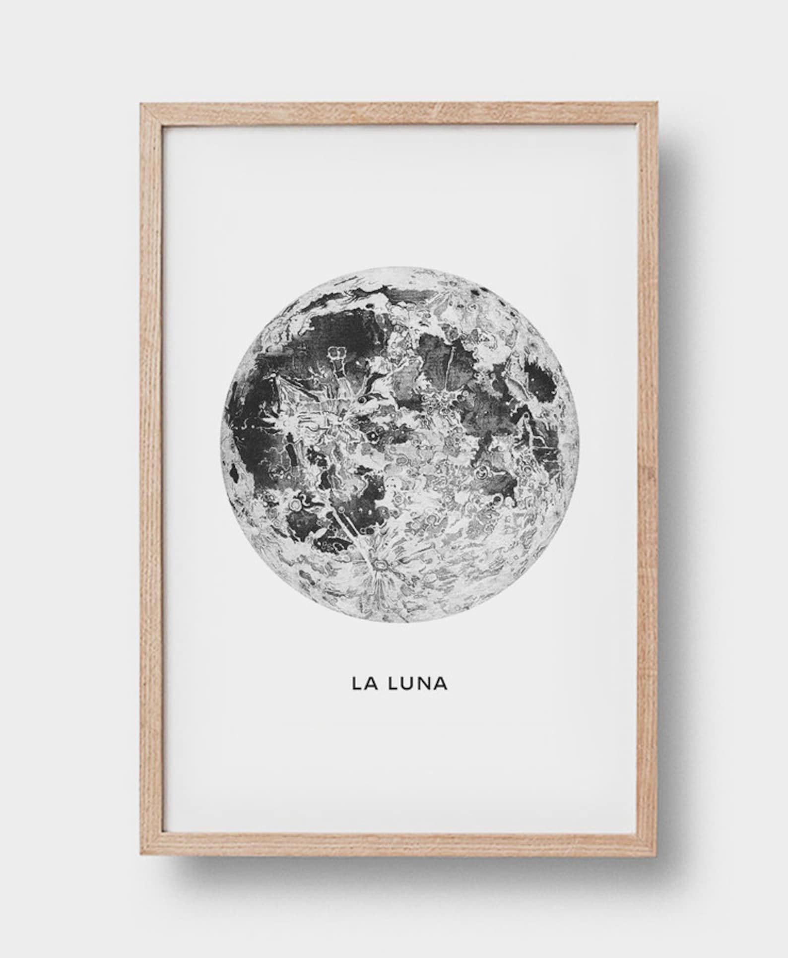 Full Moon Poster - PRINTABLE FILE. La Luna Moon Poster. Lunar Moon ...