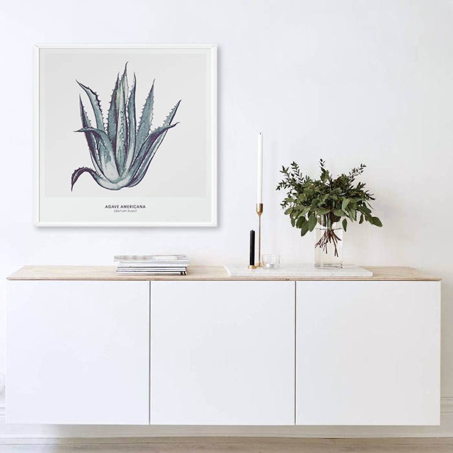 Agave Poster. Succulent Print. Botanical Poster. Flower Illustration ...