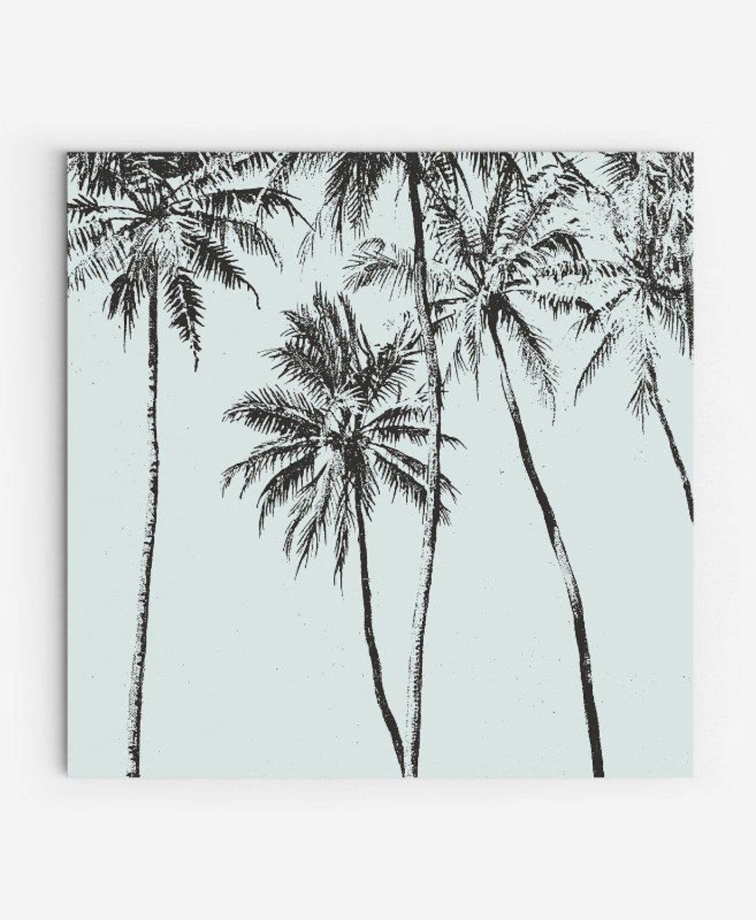 Palm Tree Print. Tropical Palm Art Print. Pale Blue Bohemian Poster ...