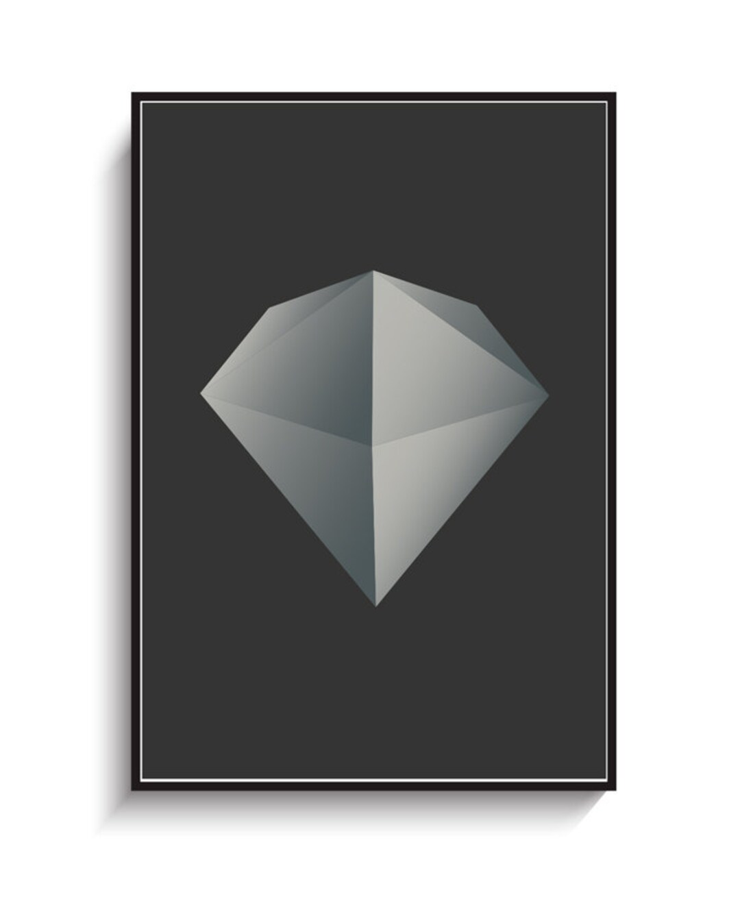 Polygonal Shape Wall Art - PRINTABLE FILE. Grey Ombre Trendy Art Poster ...