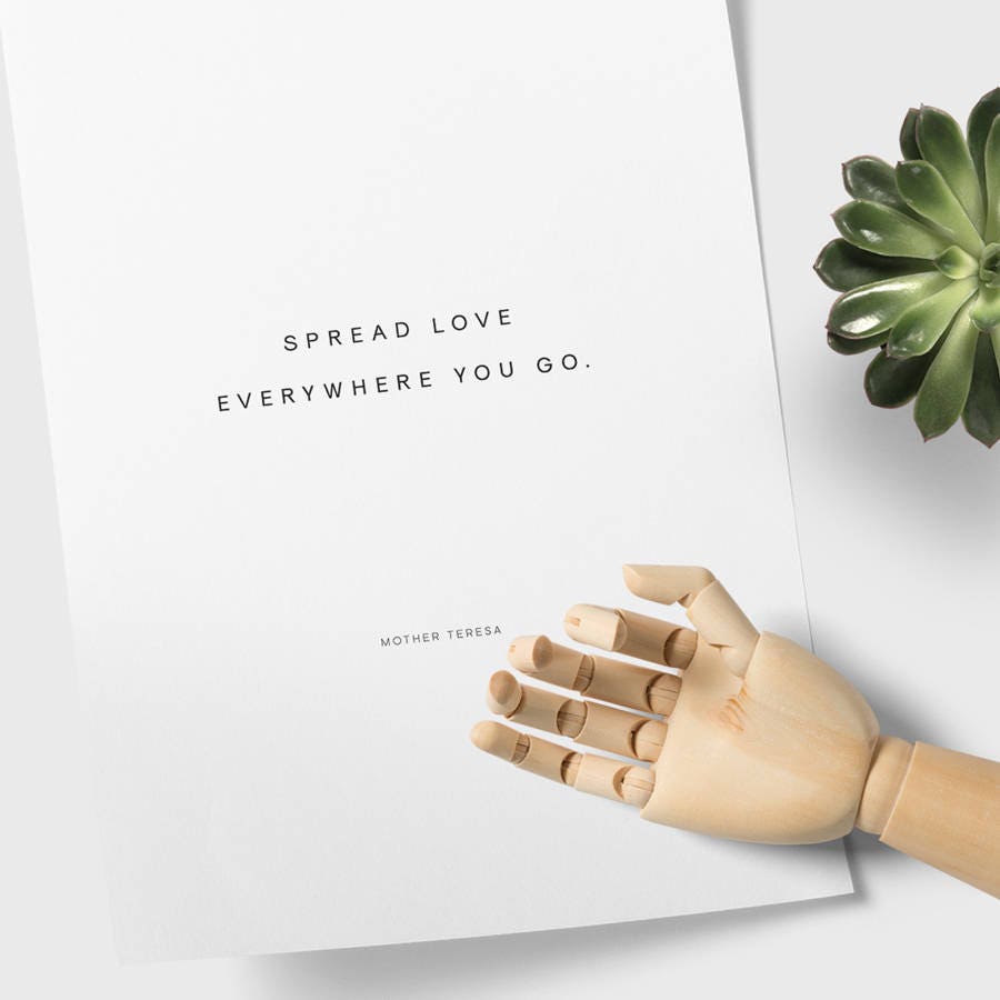 Mother Teresa Quote. Spread Love Everywhere You Go PRINTABLE | Etsy