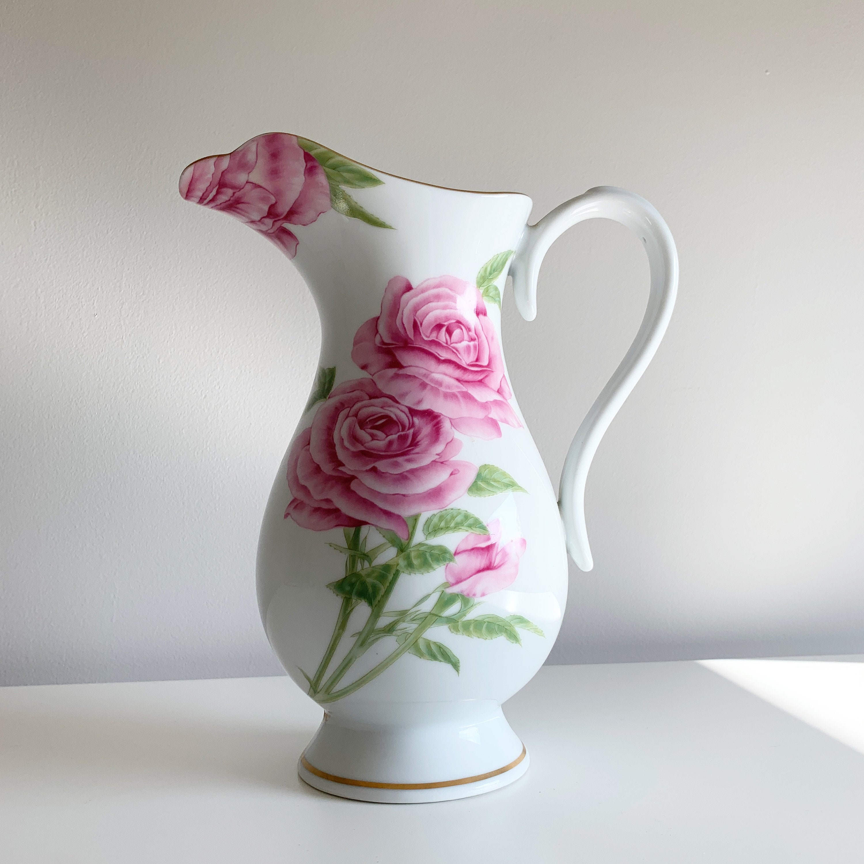 1986 Givenchy Rose Porcelain Pitcher - Etsy