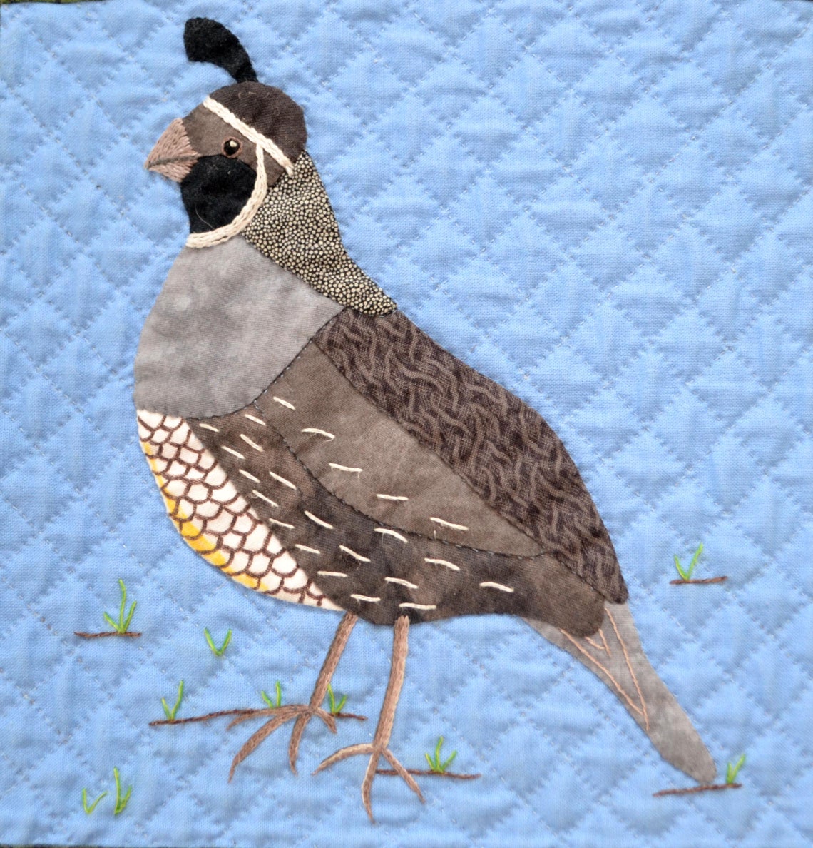 California Quail Applique Block Pattern - Etsy