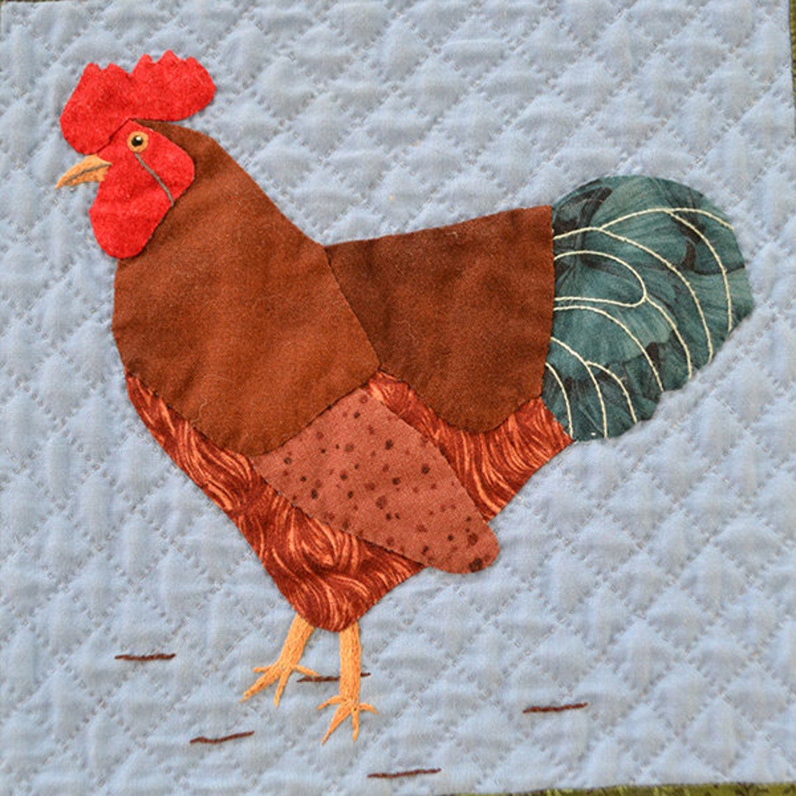 Rhode Island Red 8" Applique Pattern - Etsy