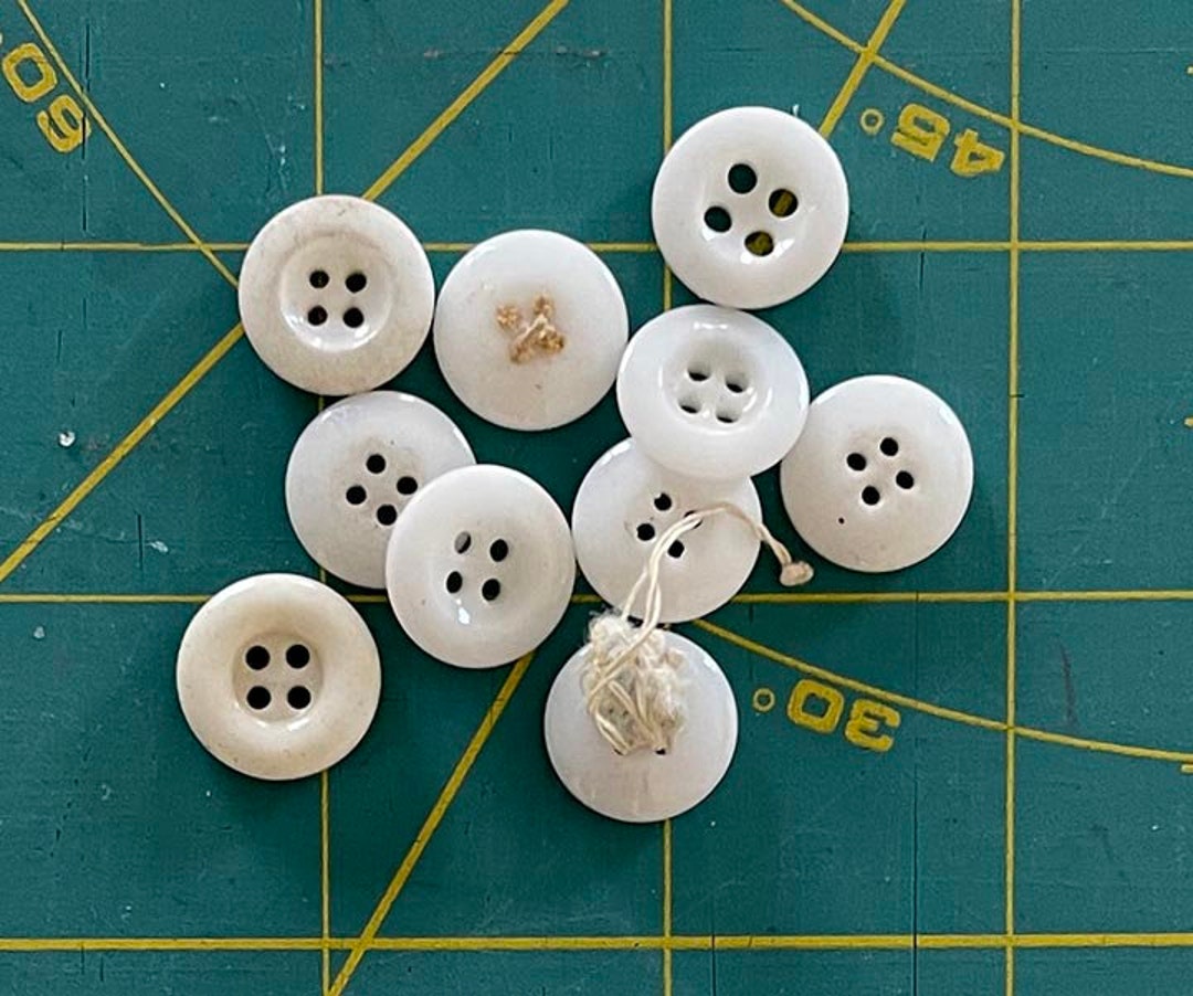 Antique White Glass Buttons Mix - Etsy