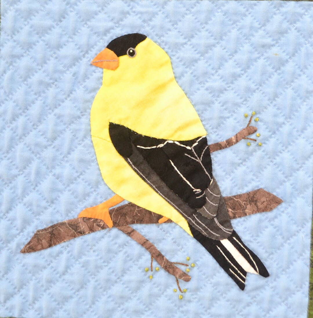 Goldfinch 8" Applique Pattern - Etsy