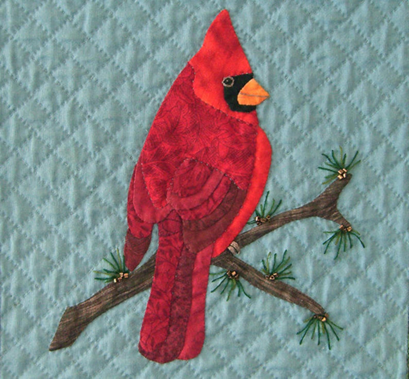 Northern Cardinal 8" Applique Block - Etsy