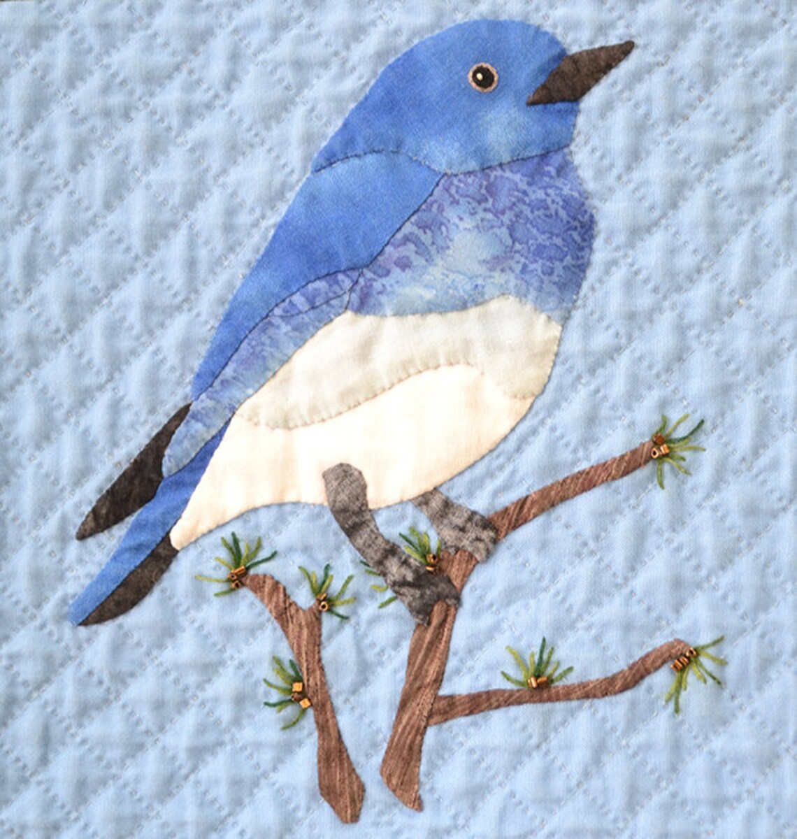 Mountain Bluebird Applique Block - Etsy