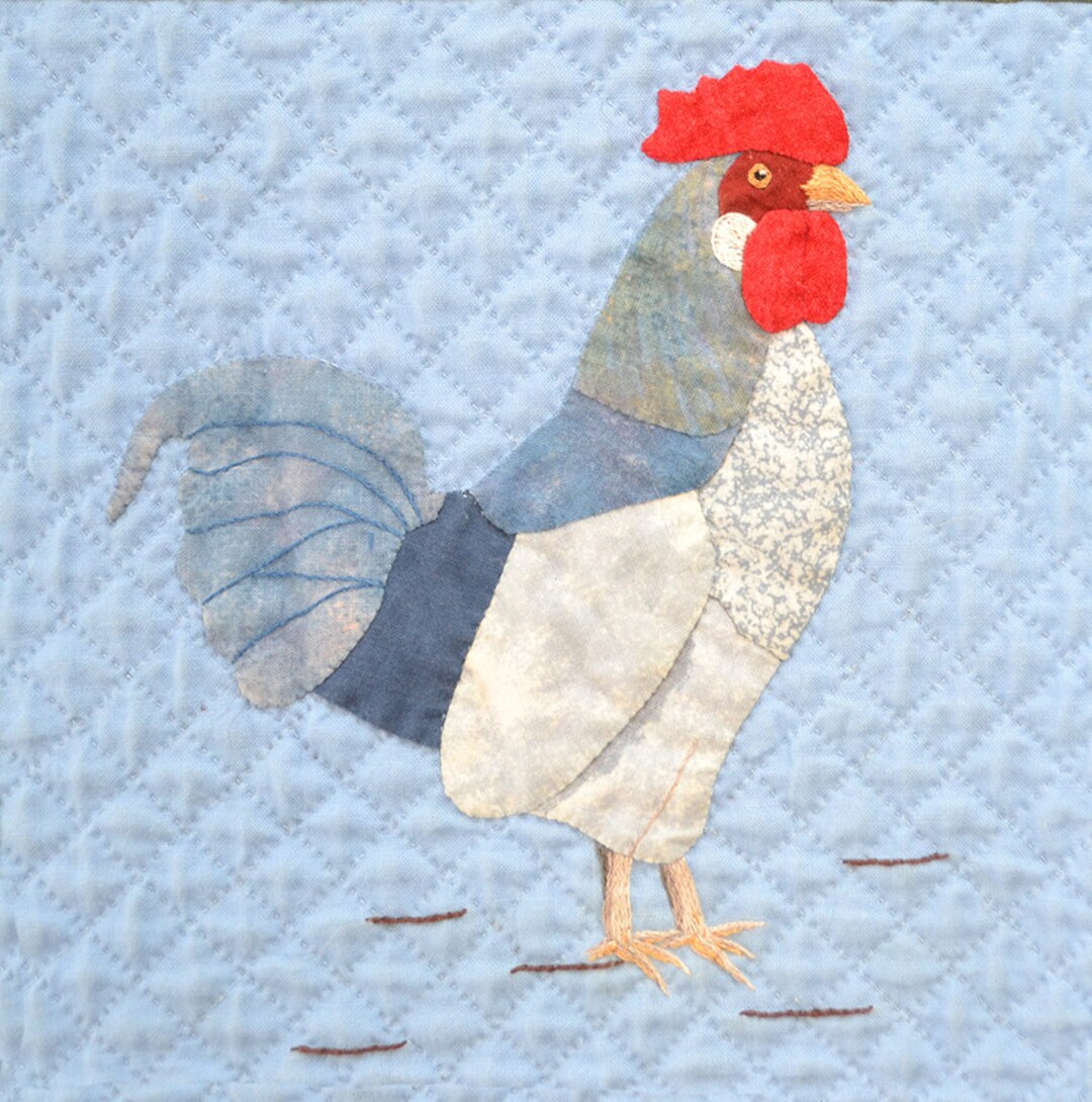 Blue Hen Chicken Applique Block - Etsy