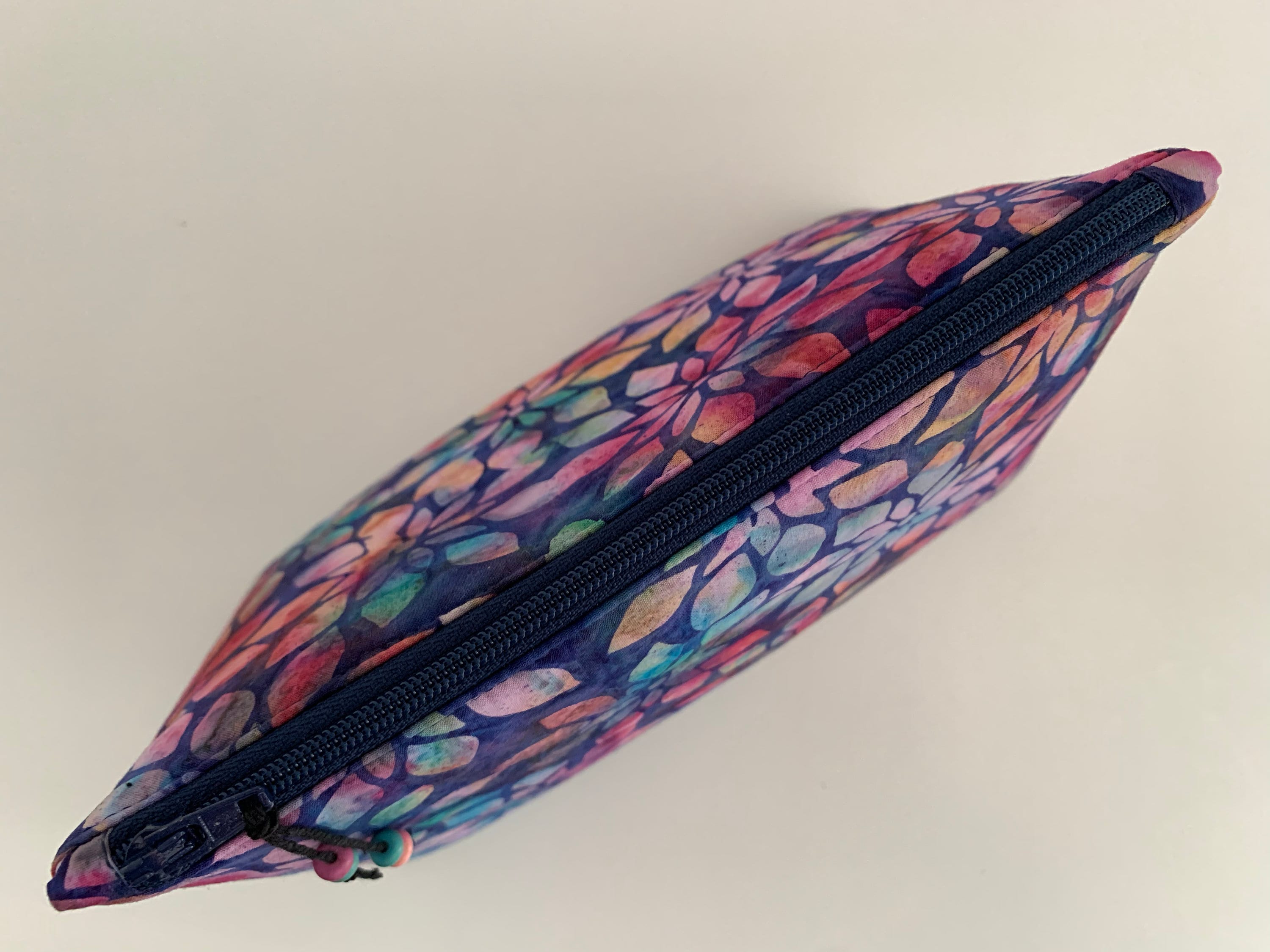 Rainbow Batik Zipper Pouch, Floral Makeup Bag, Electronics Travel Bag ...