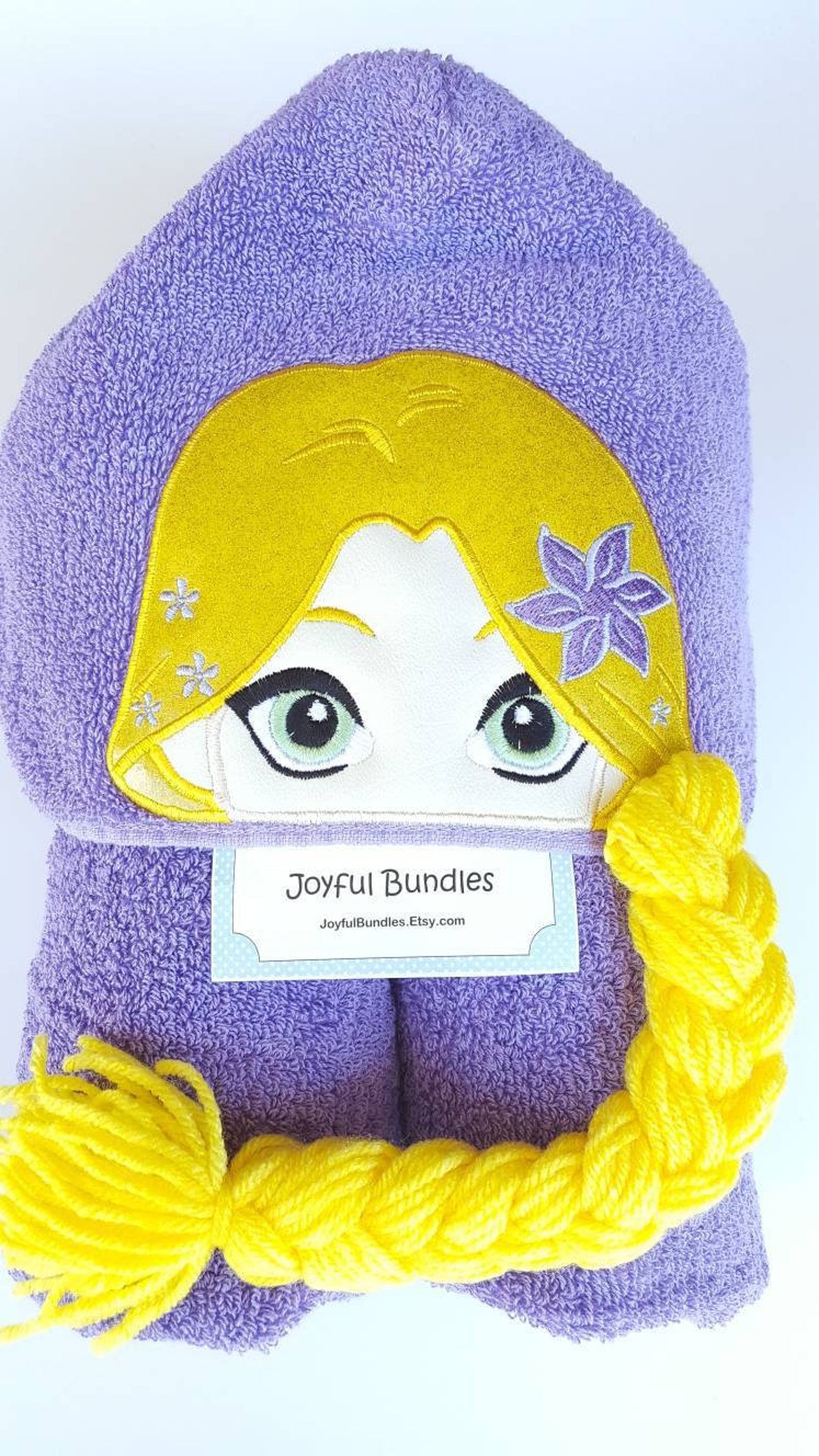 Rapunzel Hooded Towel: Embroidered Princess Bath/pool Towel - Etsy