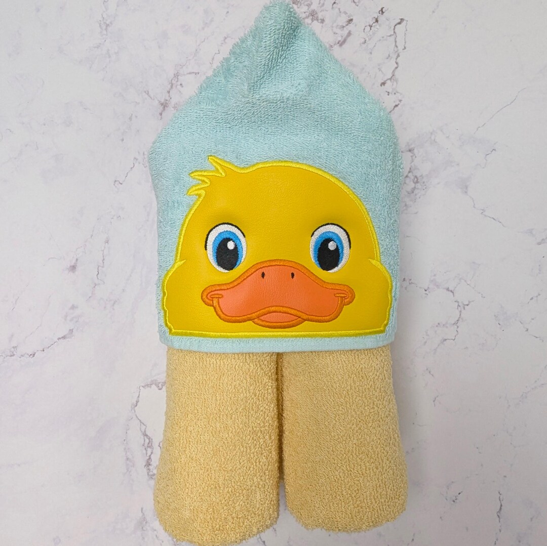 Embroidered Duck Hooded Towel: Kids' Bath, Beach, Pool - Etsy