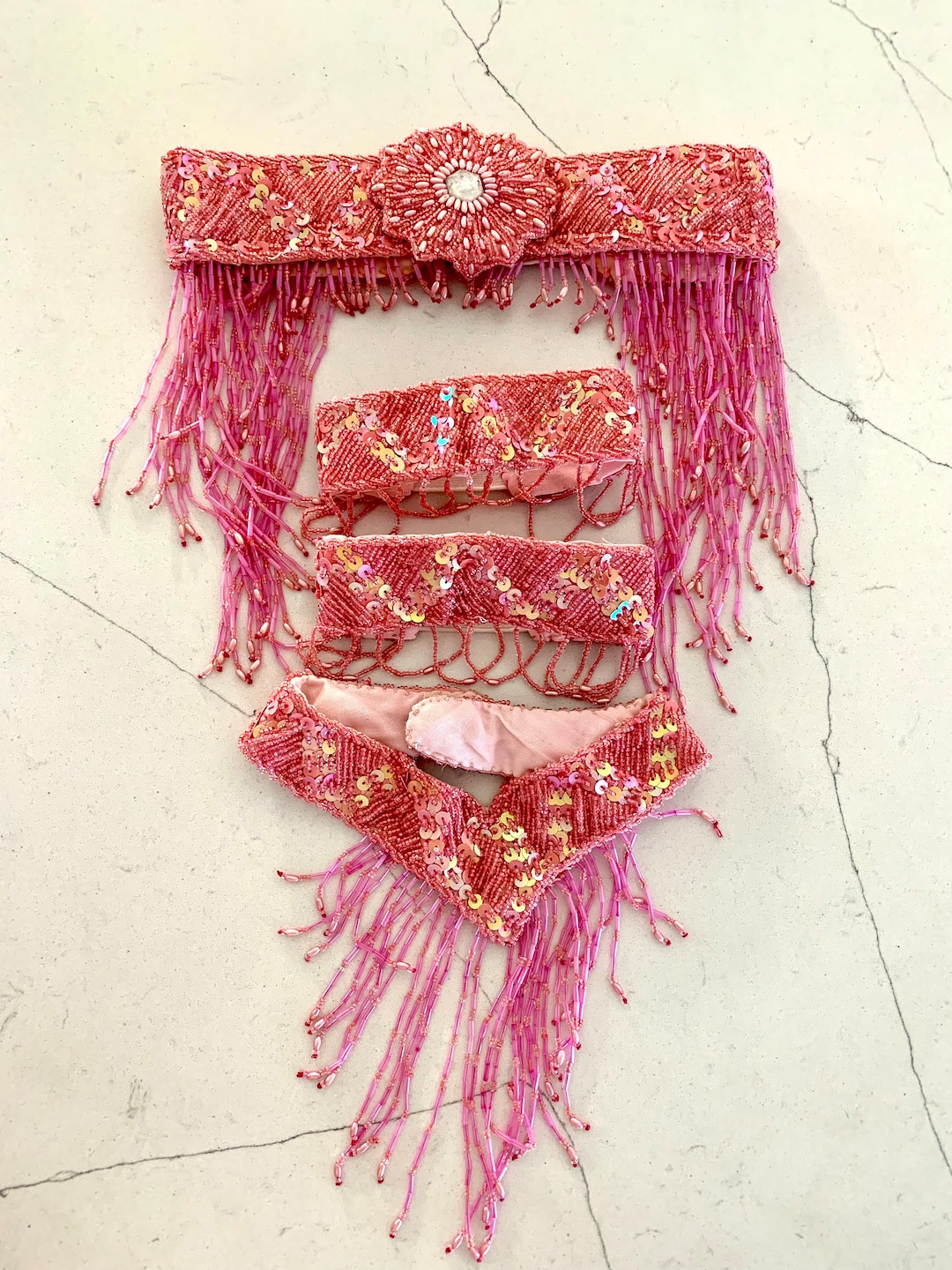 Hand Beaded Head, Neck, Arm Accessories - Etsy