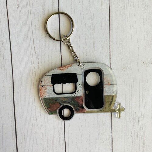Camping Keychain Camper Gift Rv Travel Trailer Key Chain | Etsy