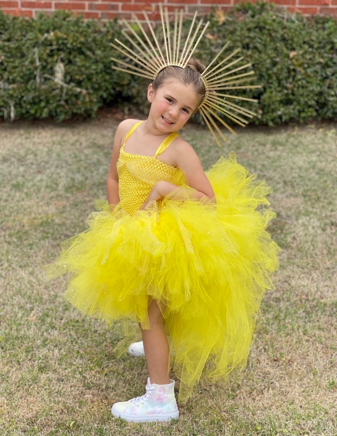 Sunshine Fire Yellow Pageant Costume Dress, Princess Costume, Sun ...