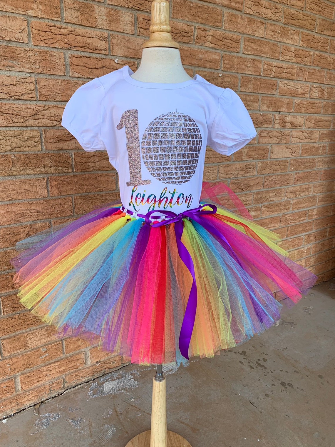 Girls Tenth Birthday Disco Shirt, 10 Shirt, 10th Birthday Outfit Tutu ...