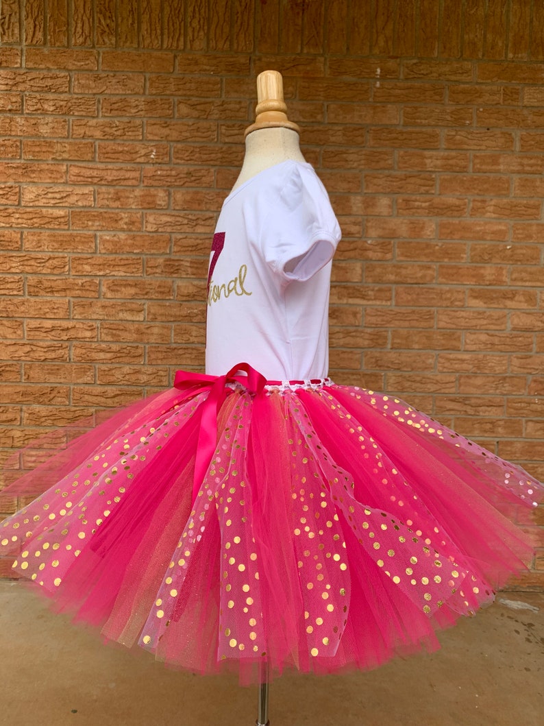 Girl's Seventh Birthday, 7th Birthday Tutu, 7 Pink and Gold, Girls ...