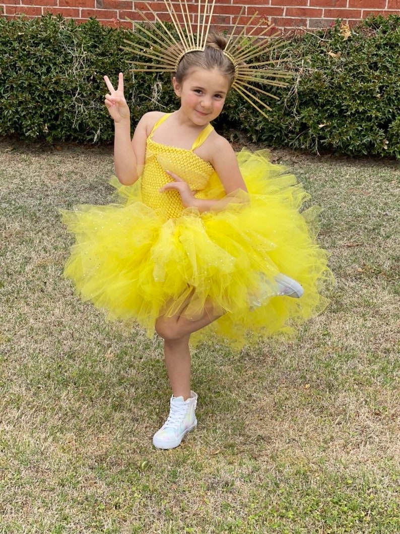 Sunshine Fire Yellow Pageant Costume Dress, Princess Costume, Sun ...