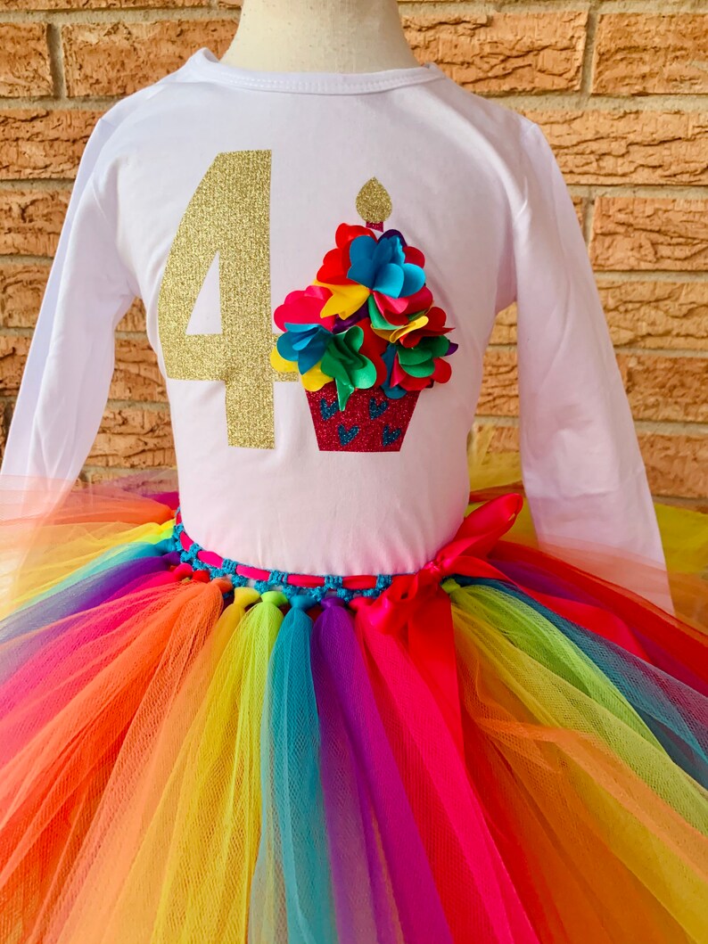 Girls Fourth Rainbow Birthday, 4th Birthday Outfit Circus Clown, Fourth ...