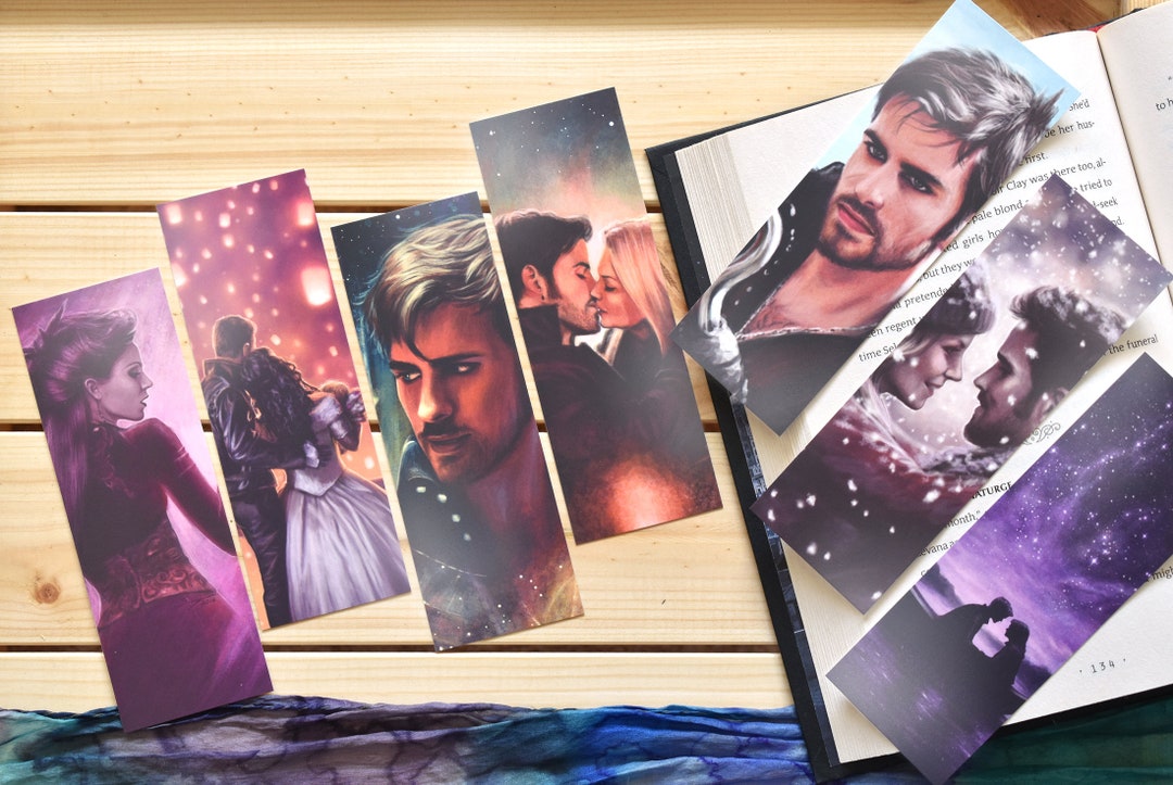 Once Upon A Time Sparkly Metallic Bookmarks | Captain Swan, Hook ...