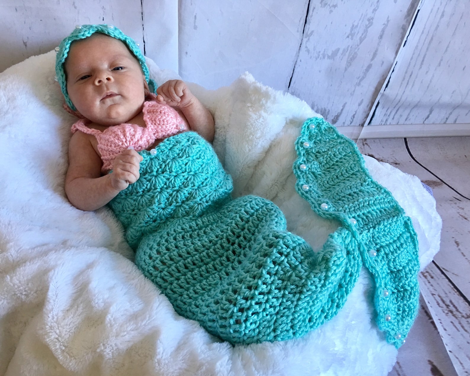Baby Mermaid Costume - Baby Mermaid Outfit - Newborn Mermaid Tail ...