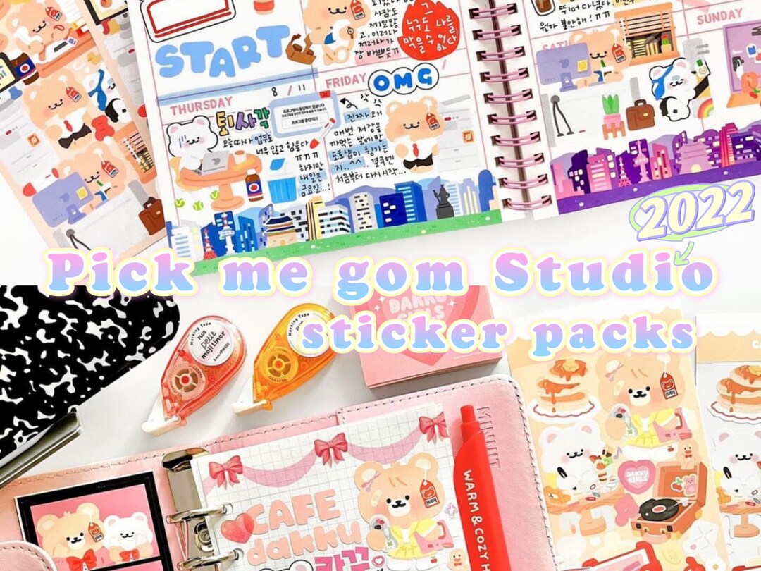 Korea Pick Me Gom Studio 2022 Kiss-cut Edgeless Vinyl Sticker Packs ...