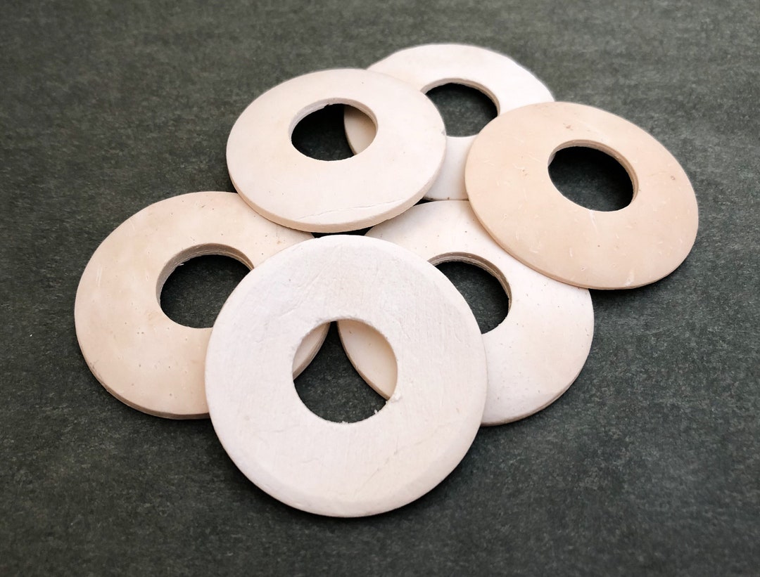 Large Coconut Wood Disc Donut 40mm Cream-6pc - Etsy