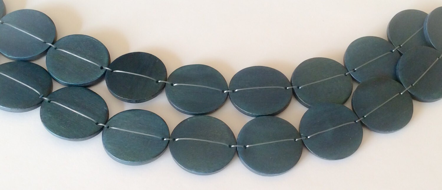 Wood Disc, Wood Bead Connector 30mm Navy 10pc. - Etsy
