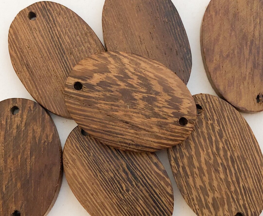 Natural Wood Oval Connector Disc Robles 10 Pc - Etsy